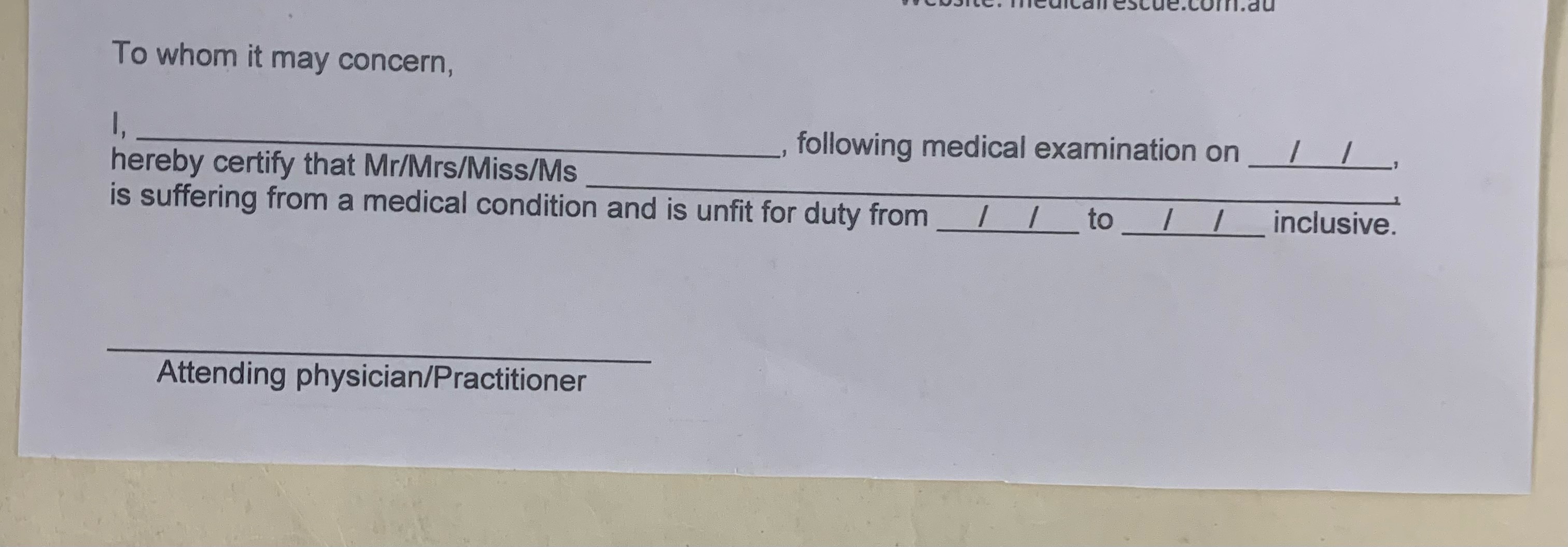 Can absence from work certificates be signed by paramedics ...